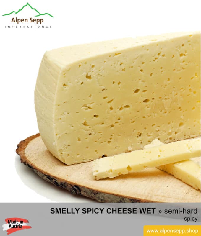 🥇 SEMI-HARD SMELLY-SPICY CHEESE - wet matured - from Hay Milk - 6 kg