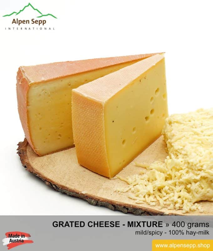 🥇 Grated cheese | for gratin etc. | 400 grams | spicy taste
