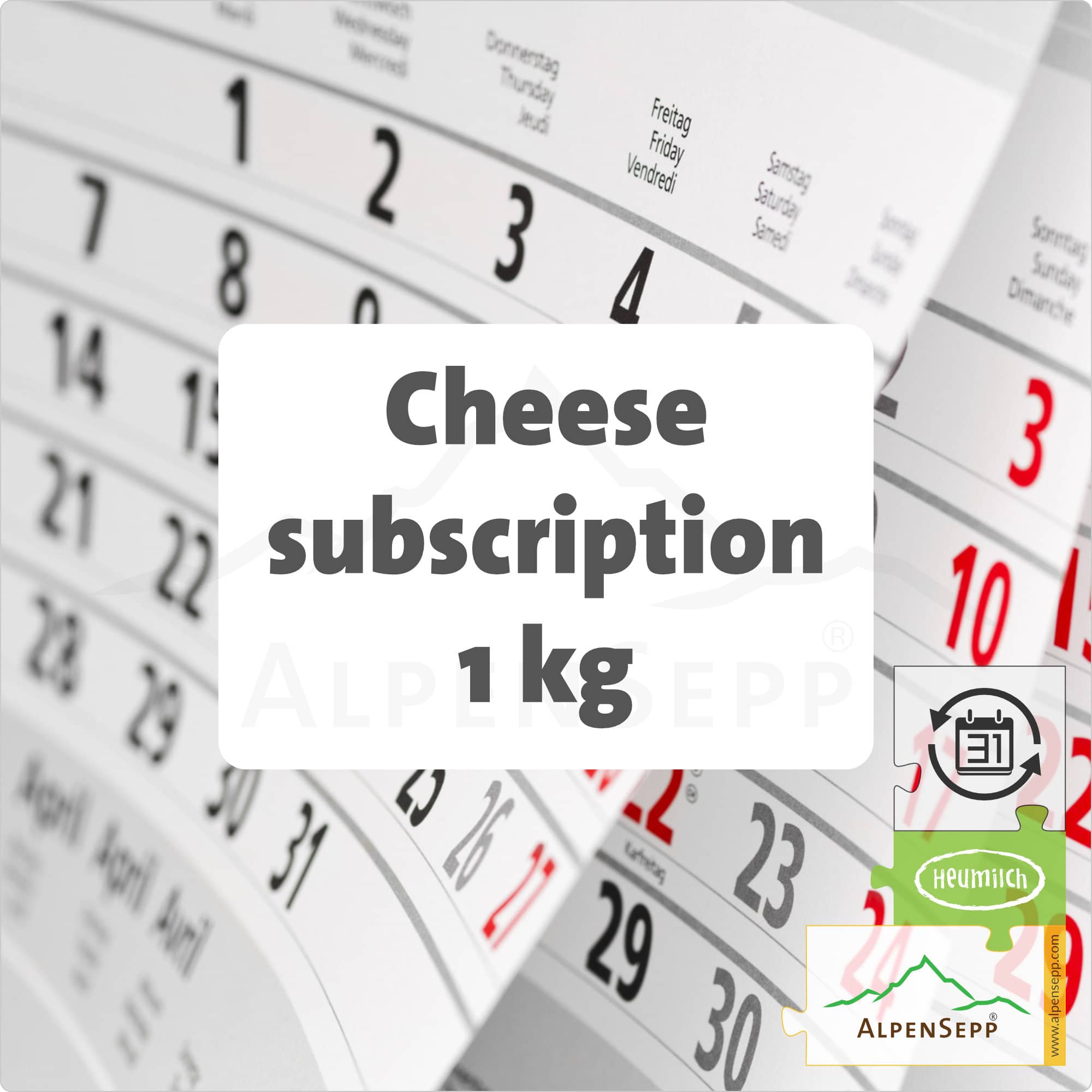 Subscription Alpine Cheese 1 kg | Random Cheese Variety